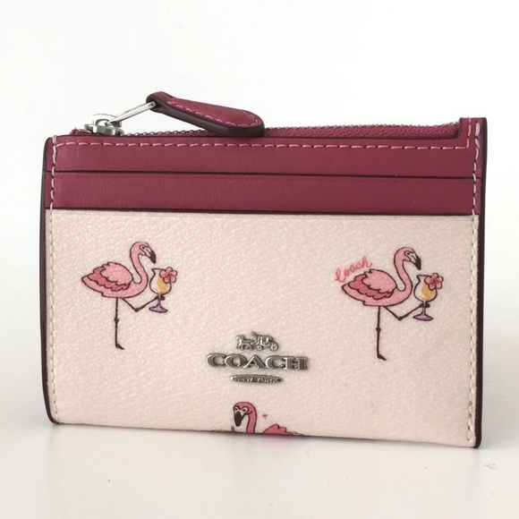 Coach | Bags | Coach Mini Skinny Id Case With Flamingo Print Nwt Price ...